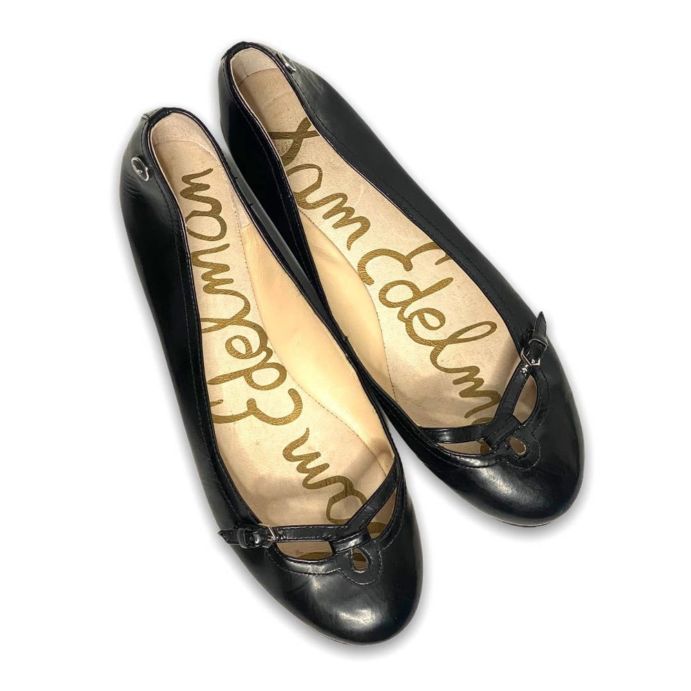 Sam Edelman Leena Black Patent Leather Flat 8.5m - Gem